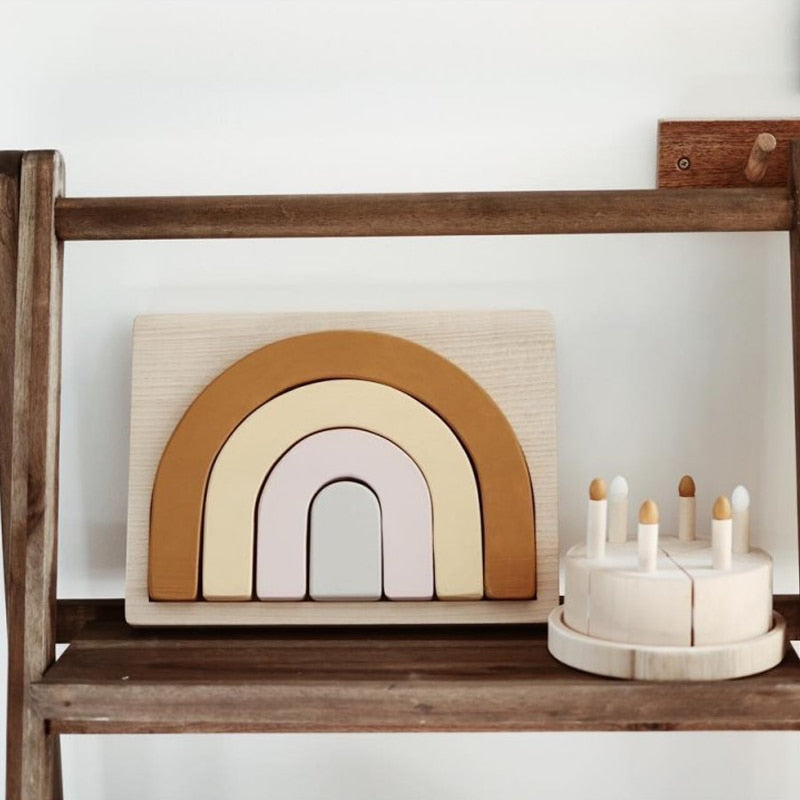 Wooden Rainbow Block Set – The Neutral Newborn